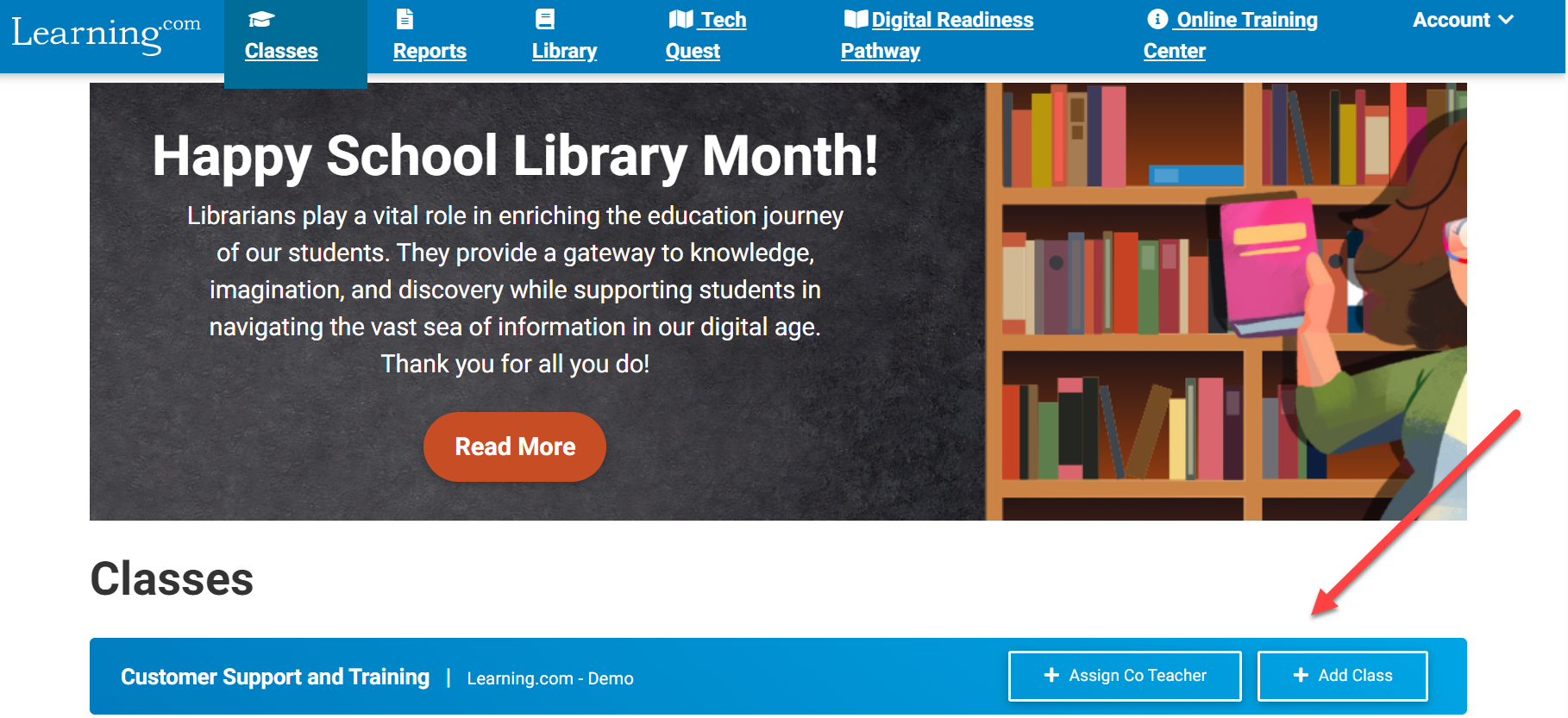 Creating classes in Teacher Center