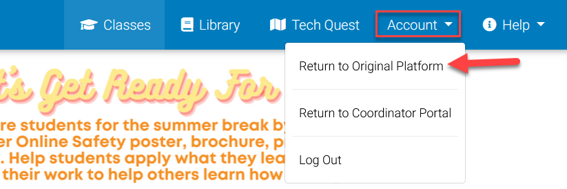 Student Detail Report via Original Platform