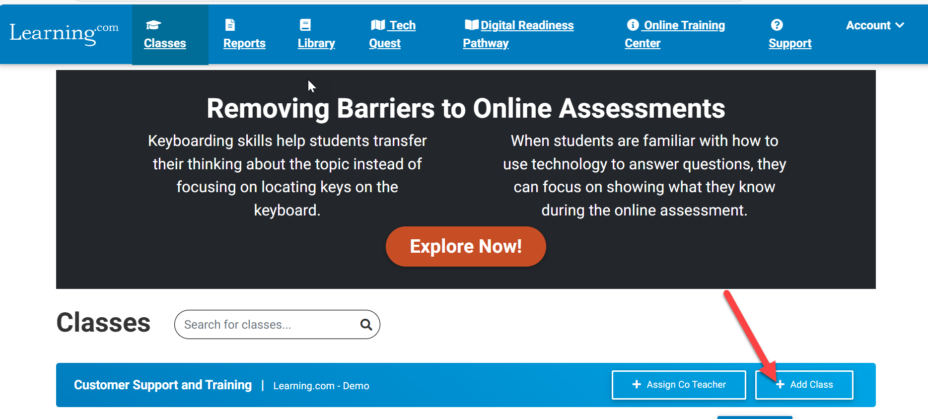 Creating classes in Teacher Center