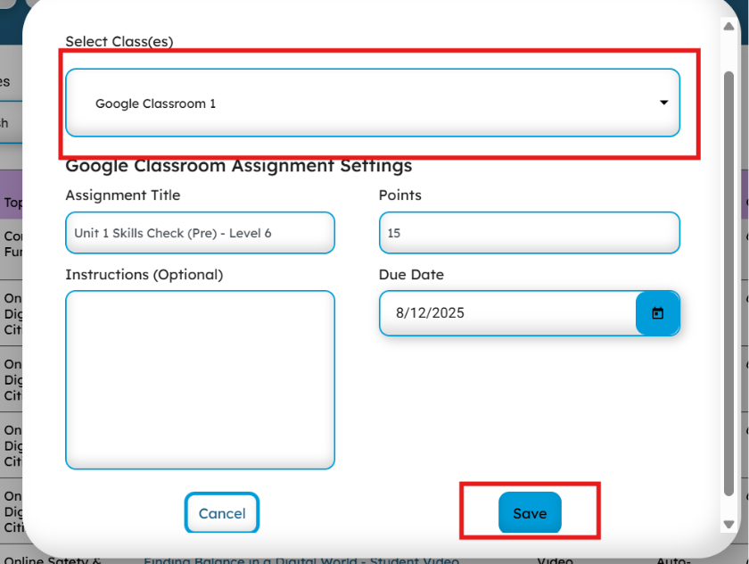 Google Classroom Integration