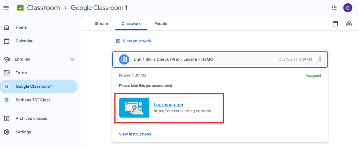 Google Classroom Integration
